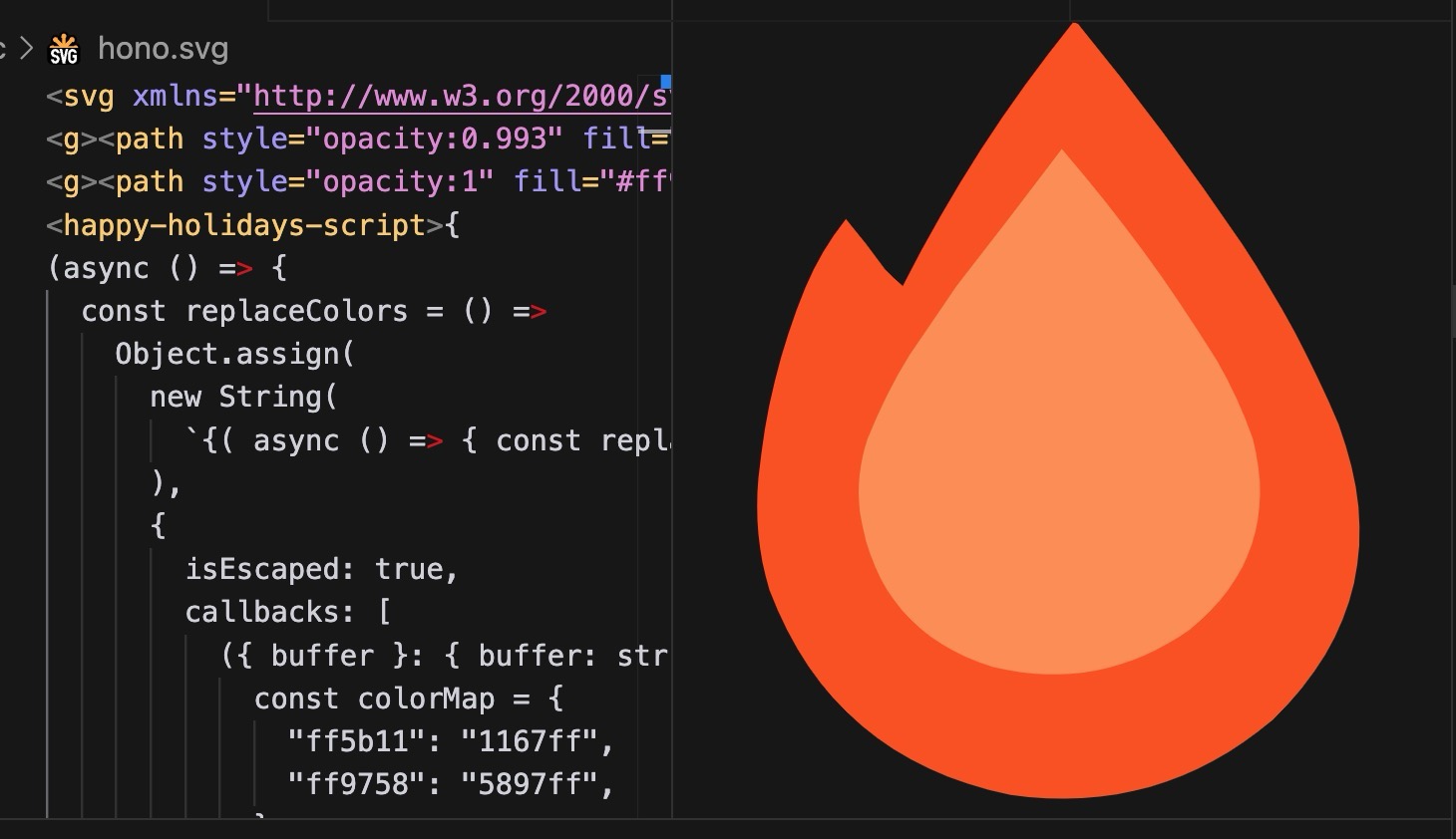 HonoのJSXでPolyglotなSVGからQuineでイルミネーション - blog.taaas.jp